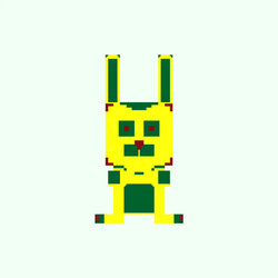 Pixelated bunny 8 bit pixel art - isolated Vector Image