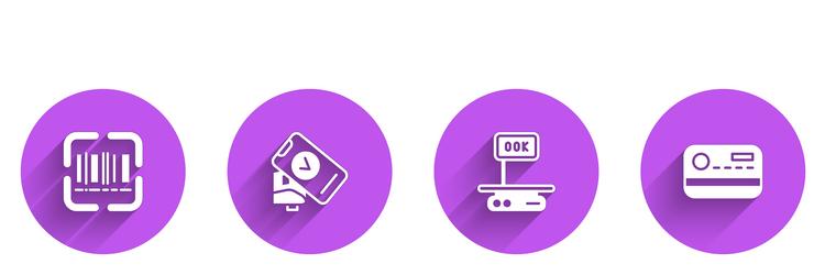 Set identification badge pos terminal with credit Vector Image