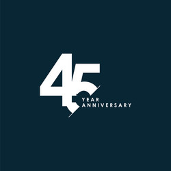 45 years anniversary template design Royalty Free Vector