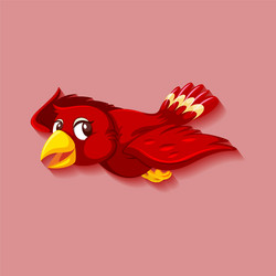 Cute red bird cartoon character Royalty Free Vector Image