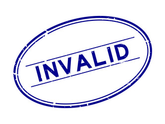 Grunge blue invalid word rubber seal stamp Vector Image