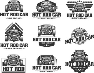 Hot rod car logo hotrod emblem Royalty Free Vector Image