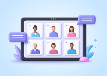 Virtual Team Meeting Vector Images (over 4,300)