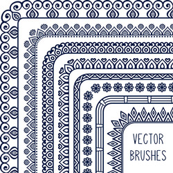 Ethnic design set borders decoration elements Vector Image