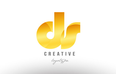 Gold alphabet letter ds d s logo combination icon Vector Image