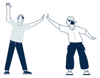 Two hands giving a high five Royalty Free Vector Image