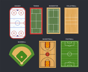 Sport court set top view Royalty Free Vector Image