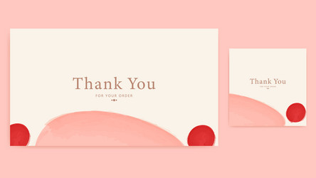Thank you card green and red watercolor Royalty Free Vector