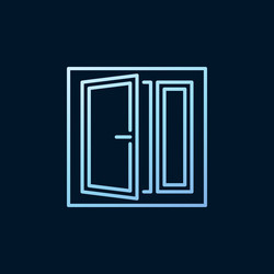 Window blue icons set - open windows Royalty Free Vector