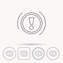 Warning icon dashboard sign Royalty Free Vector Image