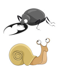 Cartoon stag beetle Royalty Free Vector Image - VectorStock