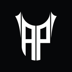 Ap logo monogram shield inside circle shape Vector Image