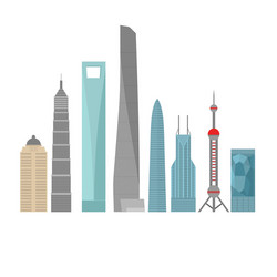 China travel landmark shanghai architecture Vector Image