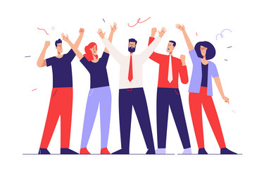 Group of people celebrating Royalty Free Vector Image