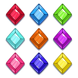 Funny cartoon colorful gems set Royalty Free Vector Image