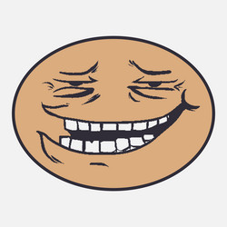 Internet meme trollface design Royalty Free Vector Image