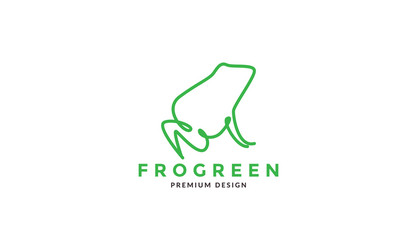 Frog or toad line smile cute cartoon logo icon Vector Image