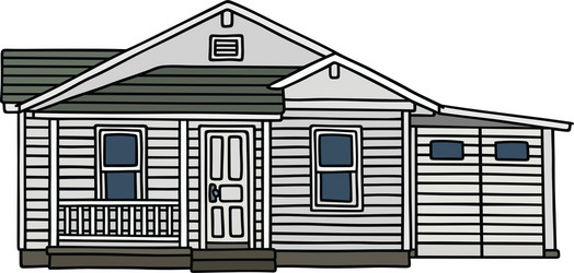 White planked house Royalty Free Vector Image - VectorStock