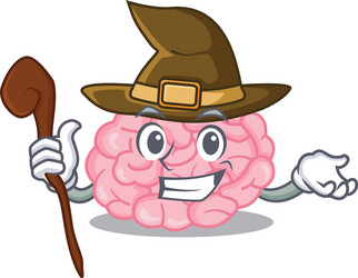 Human brain presented in cartoon character design Vector Image