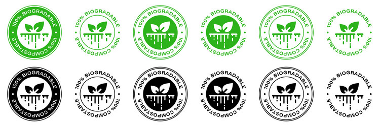 Signs biodegradable compostable Royalty Free Vector Image