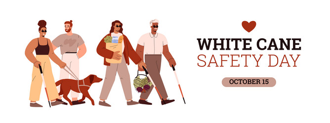 Vertical poster or banner about blind people flat Vector Image
