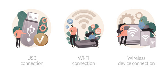 Wireless device connection abstract concept Vector Image