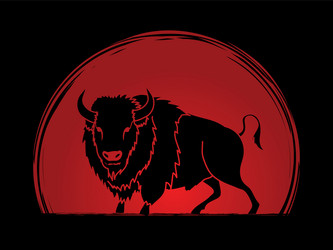 Buffalo jumping graphic Royalty Free Vector Image