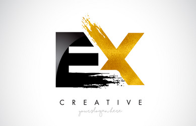 Ex letter design with brush stroke and modern 3d Vector Image