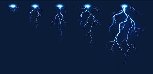Lightning Bolt FX Animation Sprites Royalty Free Vector