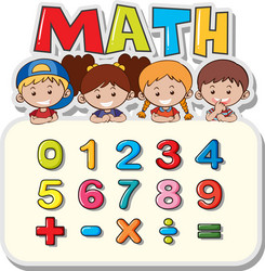 Math worksheet template with matching numbers Vector Image