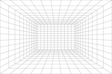 3d room corner with perspective grid interior Vector Image