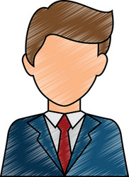 Businessman profile cartoon Royalty Free Vector Image