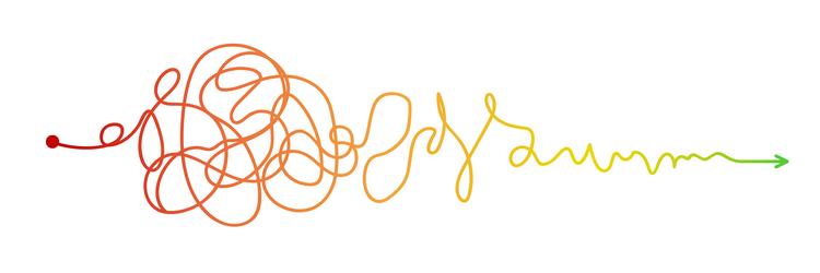 Complex way from start to idea Royalty Free Vector Image