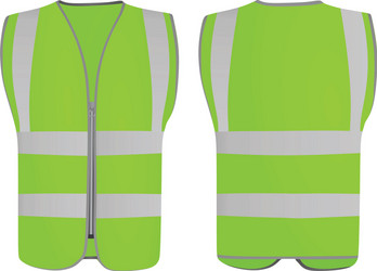 Green vest mockup realistic set Royalty Free Vector Image
