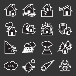 Natural disaster icons collection Royalty Free Vector Image