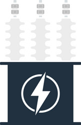 Wireframe electric transformer substation power Vector Image