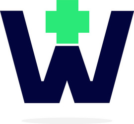 Letter metal chrome ribbon - w Royalty Free Vector Image