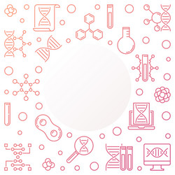Biotechnology outline frame - biotech Royalty Free Vector