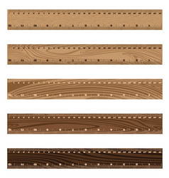 Ruler wooden isolated on white background Vector Image