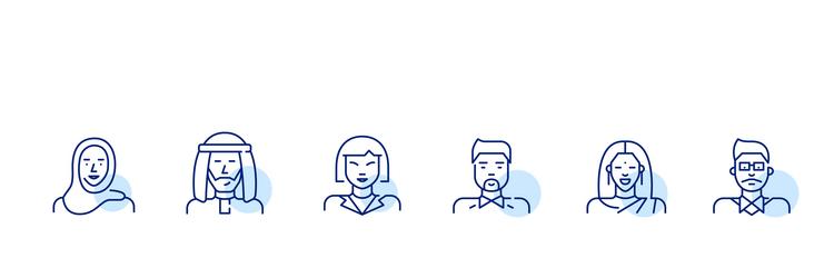 Asian people avatar profile icon arabic muslims Vector Image