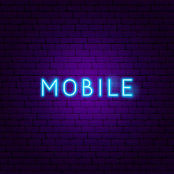 Mobile message neon sign Royalty Free Vector Image