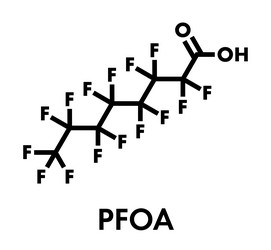 Perfluorooctanoic acid pfoa c8 molecule important Vector Image