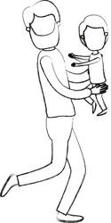 Blurred silhouette cartoon full body faceless guy Vector Image