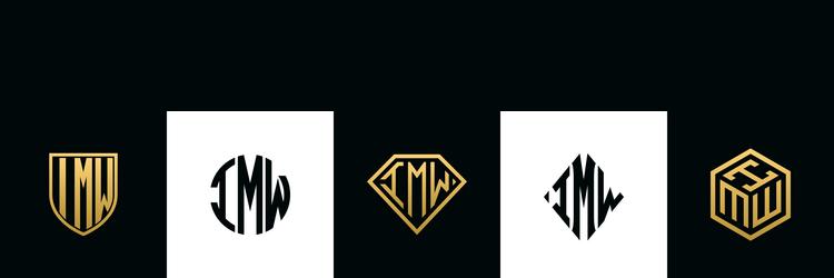 Initial letters itw logo designs bundle this Vector Image