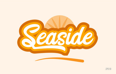 Sea orange color word text logo icon Royalty Free Vector
