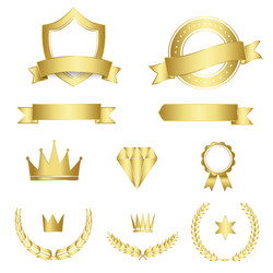 Grand prize win gold badges Royalty Free Vector Image