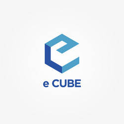 E cube blue logo Royalty Free Vector Image - VectorStock