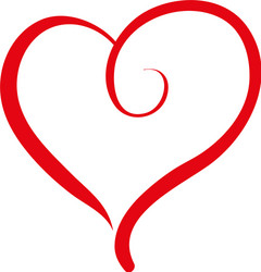 Red heart inscription love Royalty Free Vector Image