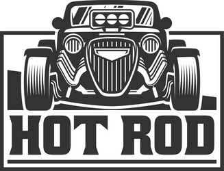 Hot rod car logo hotrod emblem Royalty Free Vector Image