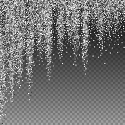 Silver glitter sparkle on a transparent Royalty Free Vector